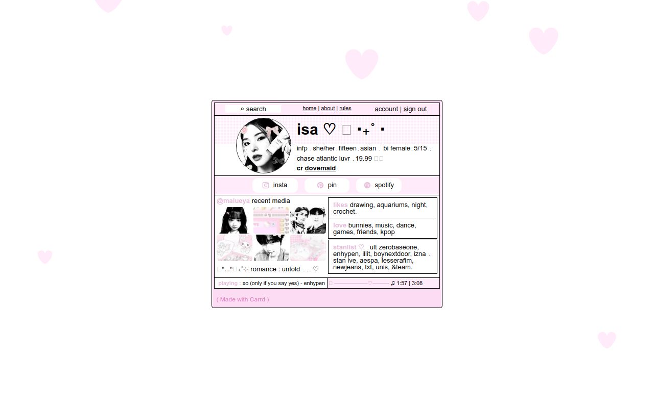 ꒰ᐢ. .ᐢ꒱₊˚⊹ isa's carrd